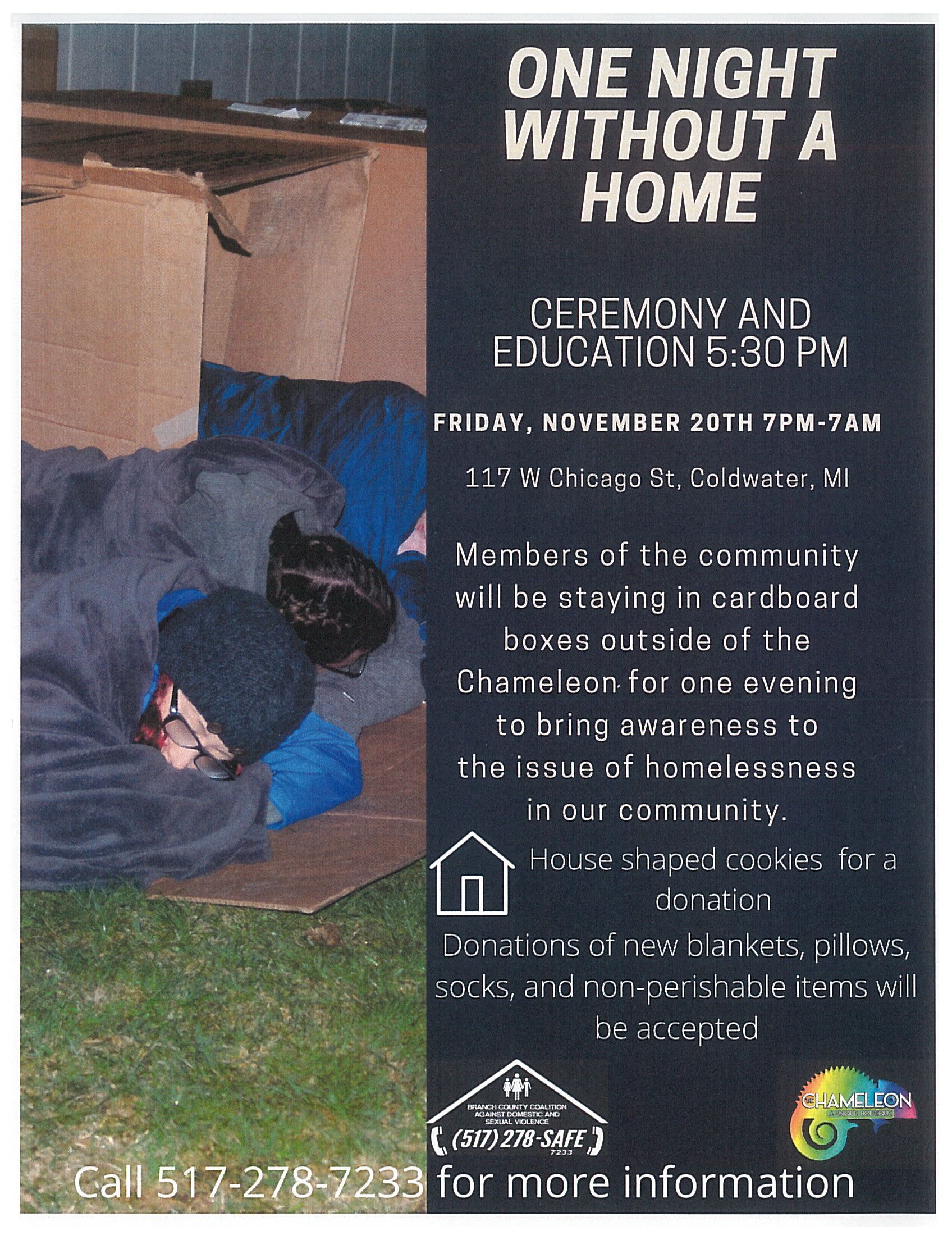 One Night Without a Home - (517) 278-SAFE - BCCADSV