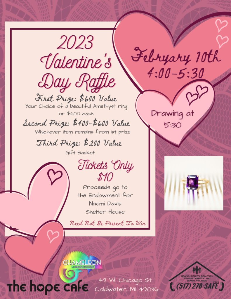 2023 Valentine’s Day Raffle – (517) 278-SAFE – BCCADSV